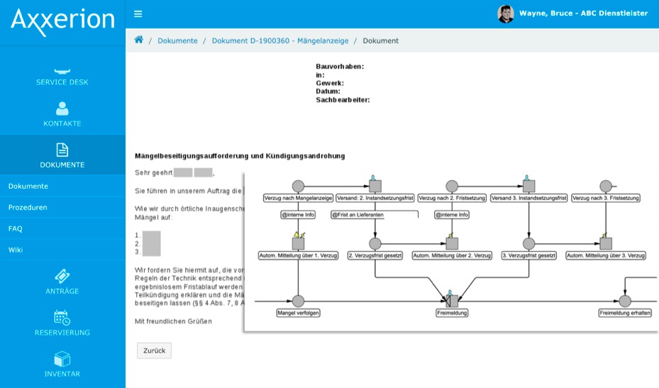 Axxerion unterstützt bei der Gewährleistungsverfolgung - Facility ...