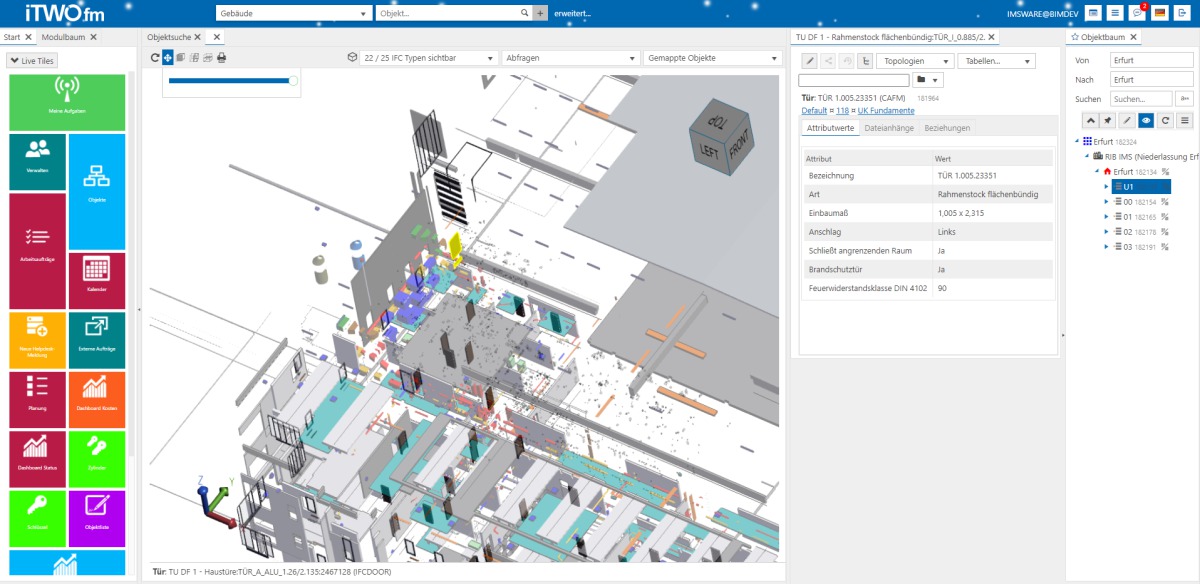 iTWO fm mit leistungsfähigem BIM-Viewer - Facility Management